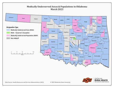 Osu Rural Health Medically Underserved Areas And Populations In Oklahoma March 2023
