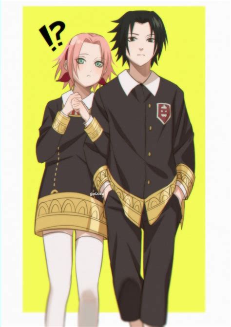 Haruno Sakura And Uchiha Sasuke Naruto And 2 More Drawn By Niku