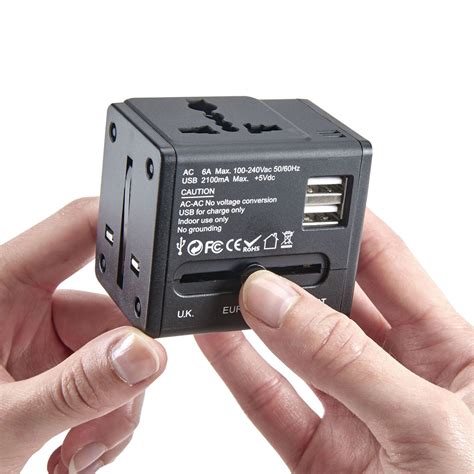 International Adapter With Dual Usb Chargers