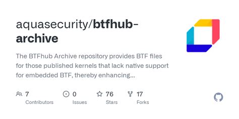 Github Aquasecuritybtfhub Archive The Btfhub Archive Repository