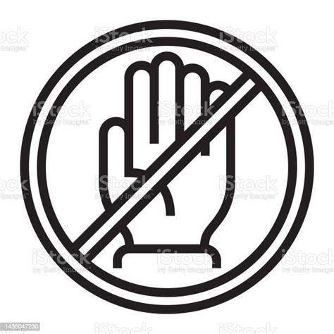 손 아이콘을 만지지 마십시오 중지 또는 금지된 선 기호 벡터 일러스트 레이 션 감각 지각에 대한 스톡 벡터 아트 및 기타 이미지 감각 지각 개념 개념과 주제 Istock