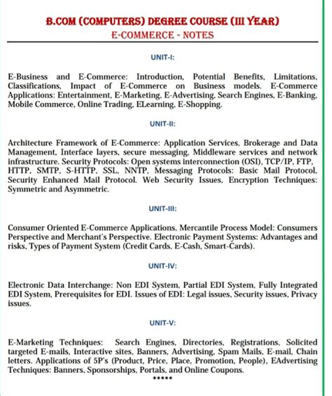 Bcom Computer Applications 5th Sem New E Commerce Notes E Commerce