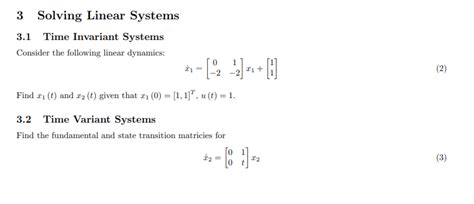 3 solving linear systems 3 1 time invariant systems