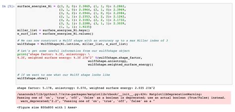 Wulffshape Construction Not Displaying Plot And Matplotlib Deprecation Warning · Issue 1474