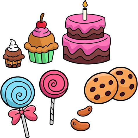 Sweet Treats Clipart Cupcakes Cake Lollipops And Cookies For Party