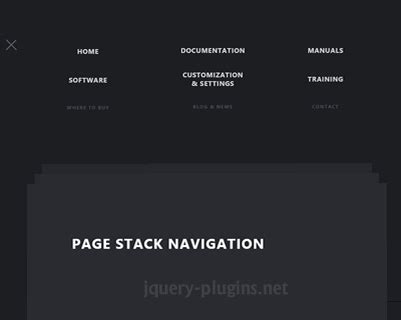 Page Stack Navigation JQuery Plugins