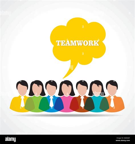 People Teamwork Concept With Message Bubble Vector Stock Vector Image And Art Alamy