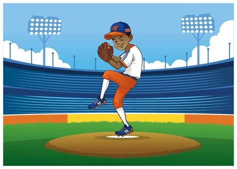 Baseball Pitcher Ready To Throwing The Ball 21521537 Vector Art At Vecteezy