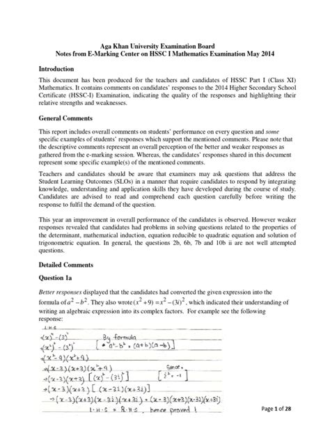 E Marking Notes Maths Hssc I Pdf Matrix Mathematics Quadratic