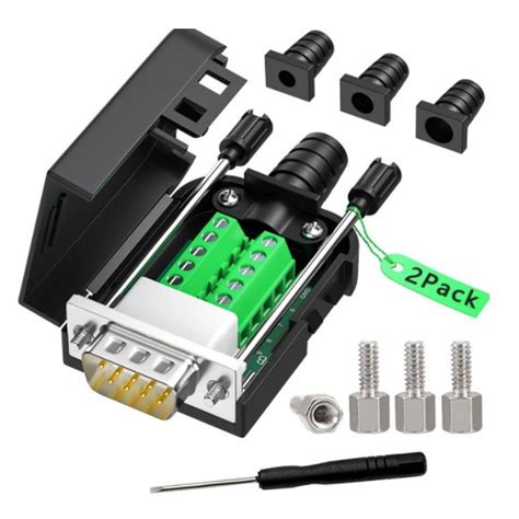 Jual 2 Pcs DB9 Conn RS232 Male Female D SUB 9PIN RS485 Breakout Terminals Shopee Indonesia