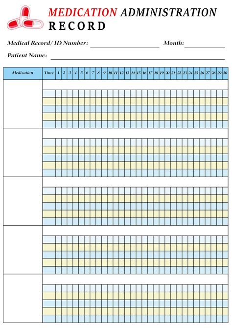 Free Printable Medication Administration Record Template