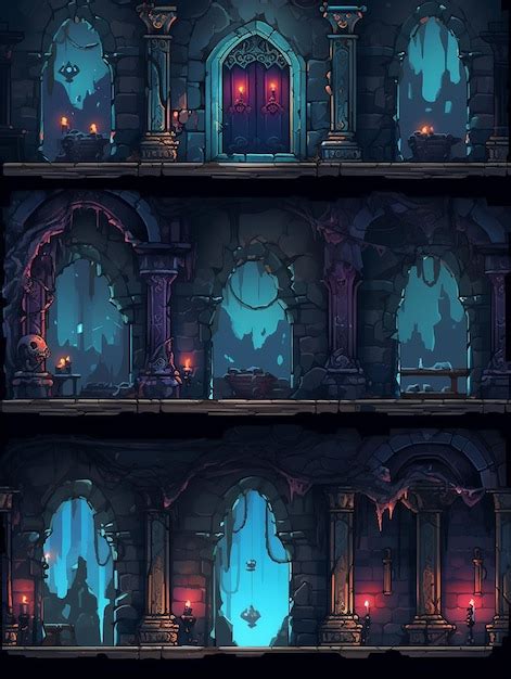 Premium Photo A Close Up Of A Set Of Three Screens Of A Castle Generative Ai