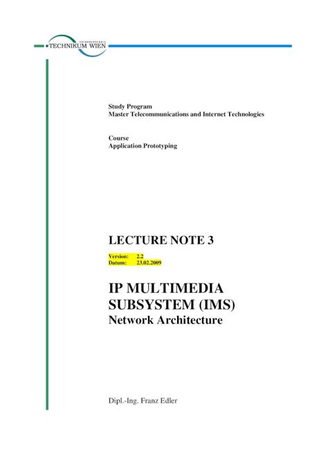 Pdf Ims Part3 Network Architecture V22w Dokumentips