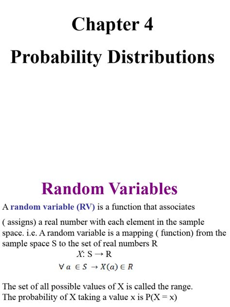 Lecture 4 Pdf Probability Distribution Random Variable