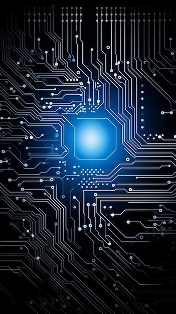 Premium Ai Image Bright Circuit Microchip On Technology Background