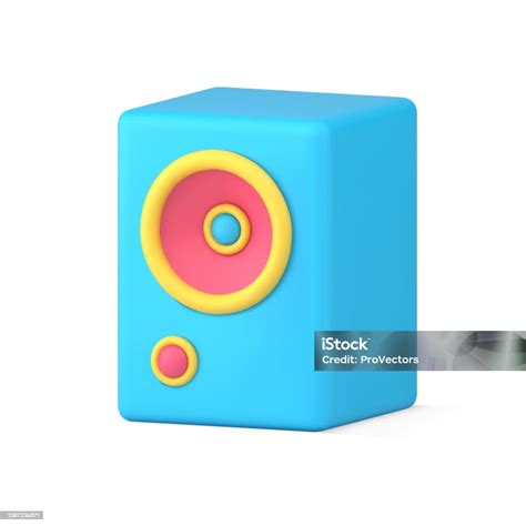 현대 어쿠스틱 시스템 블루 오디오 스피커 3d 아이콘 아이소메트릭 벡터 일러스트레이션 베이스 기타에 대한 스톡 벡터 아트 및 기타 이미지 베이스 기타 스피커 음악