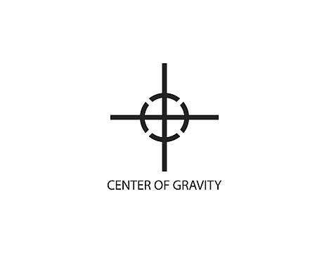 Center Of Gravity Symbolicon Vector Illustration Target Logistics Box