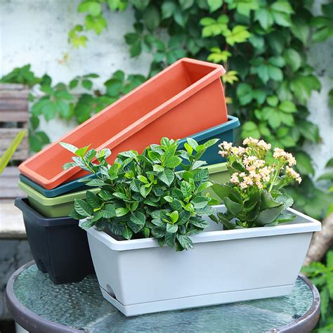 Lsljs Vegetables Planting Pot 14 Inch Rectangular Plastic Planting