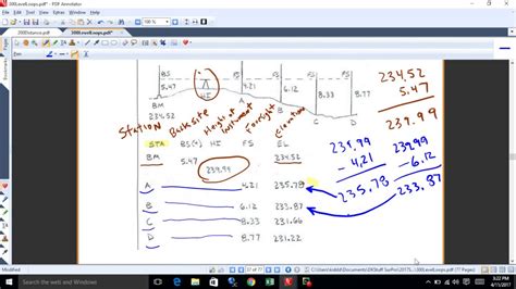 Survey 170411 Level Loop Calculations Youtube
