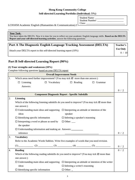 Lch1058 Self Directed Learning Portfolio Guidelines Finalised Forsub Pdf English