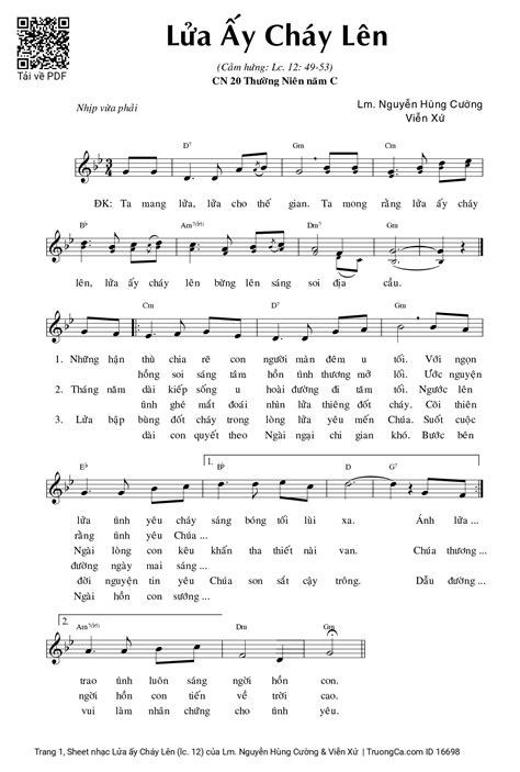 [sheet] Ta Mang Lửa Lửa Cho Thế Gian Ta Mong Rằng Lửa ấy Cháy Lên Pdf