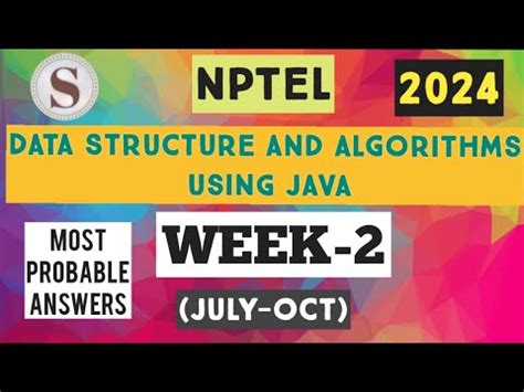 Data Structure and Algorithms using Java|| NPTEL || Week-2 Assignment Answers 2024||July-Oct # ...