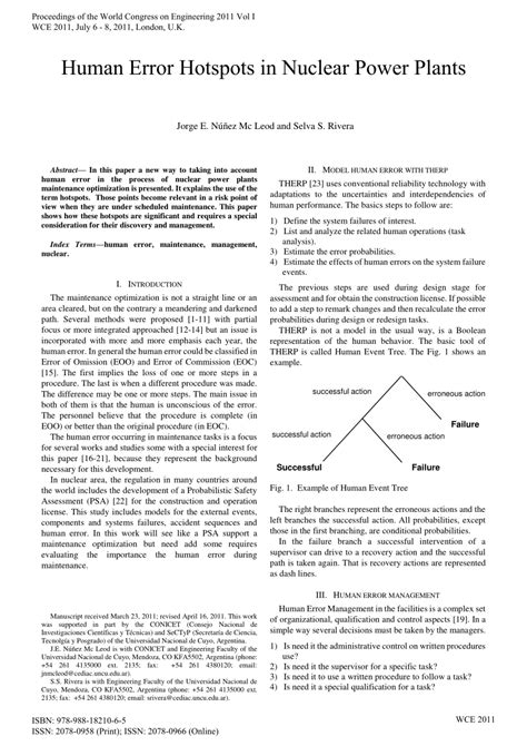 Pdf Human Error Hotspots In Nuclear Power Plants