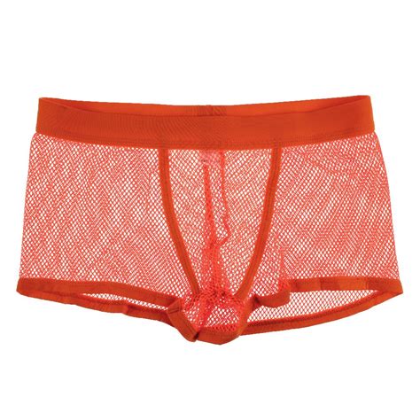 Sexy Mens Thin Mesh Underwear Boxer Briefs Shorts See Through Trunks