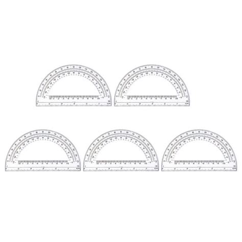5pcs 180 Degrees Protractor 6inch Clear Protractors Math Drafting Protractor Angles Measurement