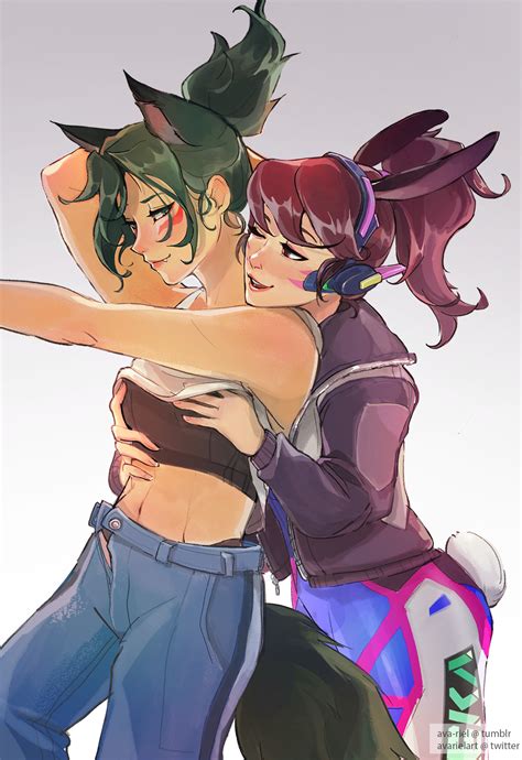 Dva And Kiriko Overwatch And 1 More Drawn By Ava Riel Danbooru