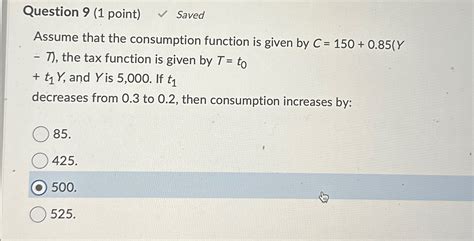 solved question 9 1 ﻿point ﻿savedassume that the
