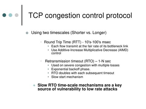 ppt low rate tcp targeted denial of service attacks the shrew vs