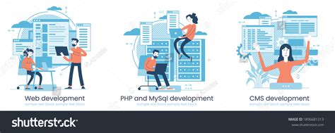 Website Architecture Concept Php Mysql Cms Stock Vector Royalty Free