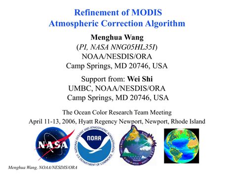 ppt refinement of modis atmospheric correction algorithm powerpoint
