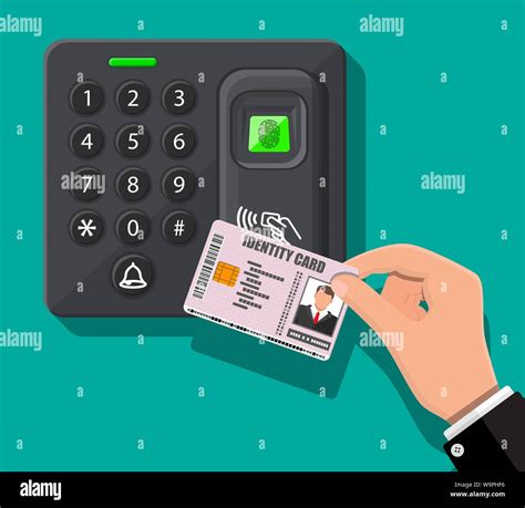 Password And Fingerprint Security Device With Hand Stock Vector Image And Art Alamy