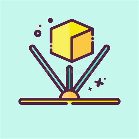 Icon Hologram Related To 3d Visualization Symbol Mbe Style Simple Design Editable Stock
