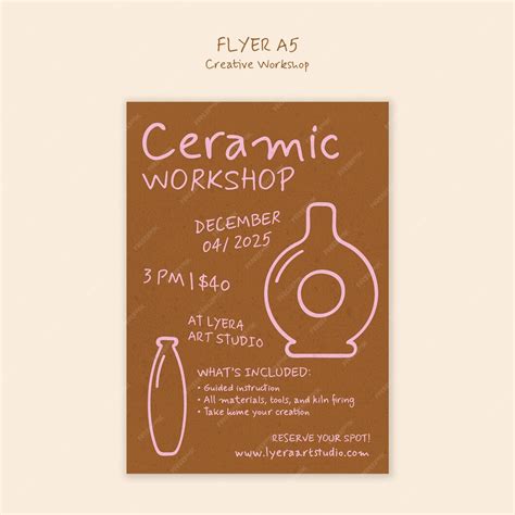 Ceramic Workshop Flyer Template Бесплатный Psd