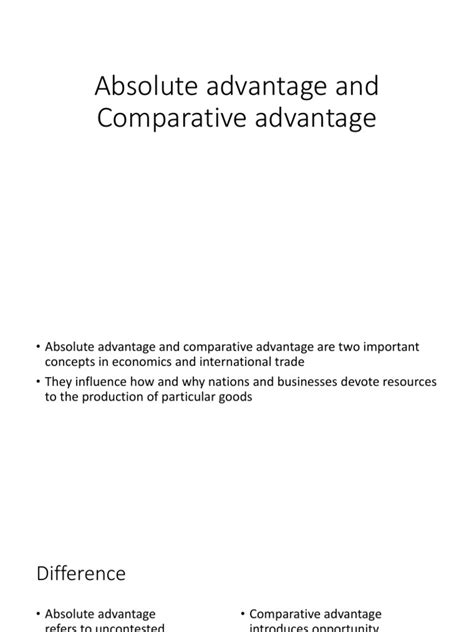 Absolute Advantage And Comparative Advantage Pdf Comparative Advantage Adam Smith
