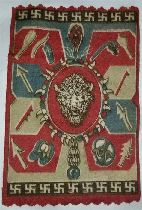Swastika Native American Symbols Tobacco Silk Buffalo Bear Claw