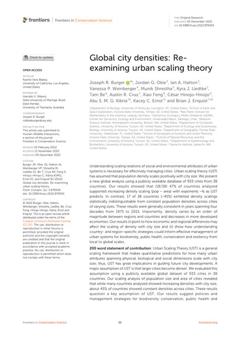 Pdf Global City Densities Re Examining Urban Scaling Theory