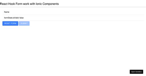 React Hook Form Ionic Input Components Codesandbox