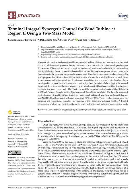 Pdf Terminal Integral Synergetic Control For Wind Turbine At Region