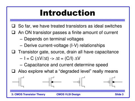 ppt introduction to cmos vlsi design lecture 5 cmos transistor theory