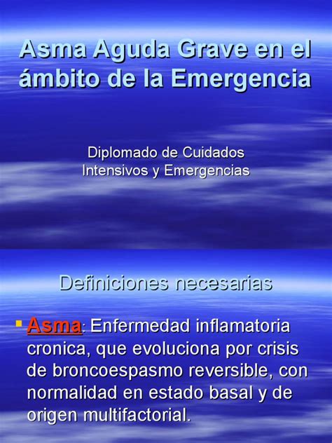 Asma Aguda Grave en El Ámbito de La Emergencia | PDF | Asma | Rtt