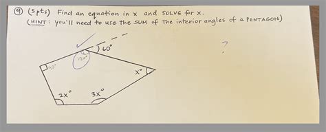 Solved Pts Find An Equation In X And Solve For X X X Chegg Com