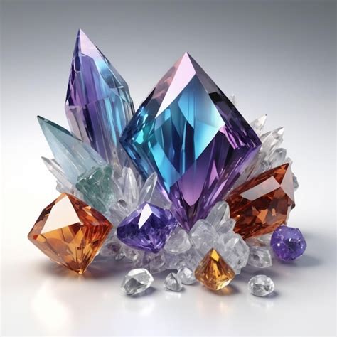 Premium Psd Crystals Psd On A White Background