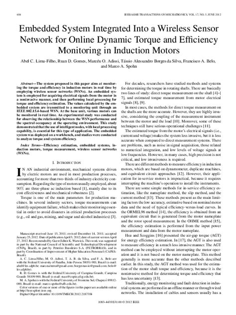 Pdf Embedded System Integrated Into A Wireless Sensor Network For Online Dynamic Torque And