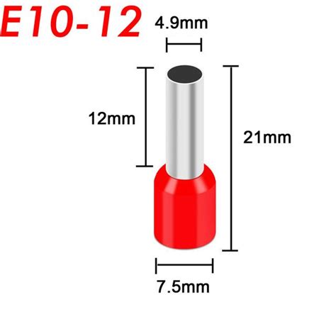 100pcs Copper Ve Tubular Crimp Terminal Electrical Wire Insulated