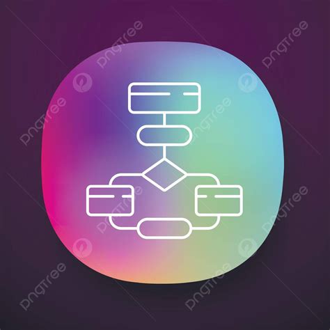 flowchart app icon for problem solving stages and program logic vector