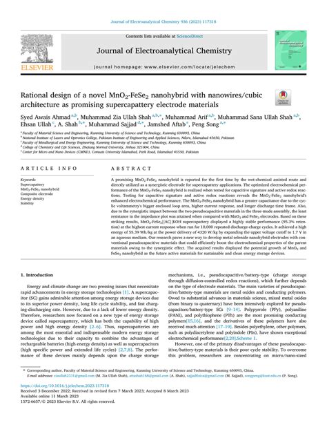 Pdf Rational Design Of A Novel Mno 2 Fese 2 Nanohybrid With Nanowirescubic Architecture As